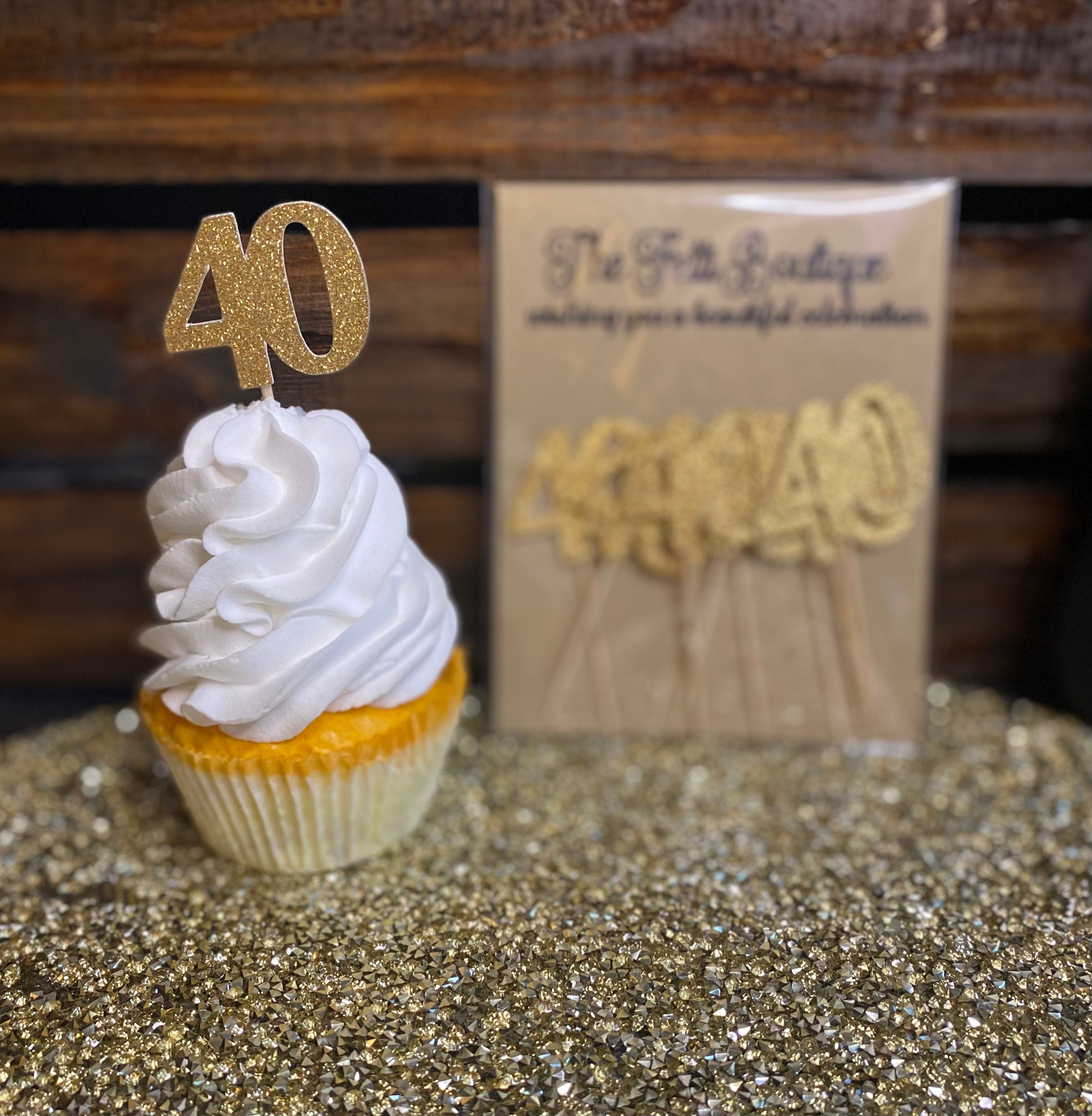 40th Birthday Cupcake Topper/ 40th Birthday Party Decorations/ - Etsy