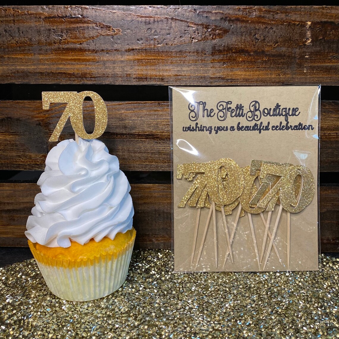 70th Birthday Cupcake Topper/ 70th Birthday Party Decorations/ Custom ...