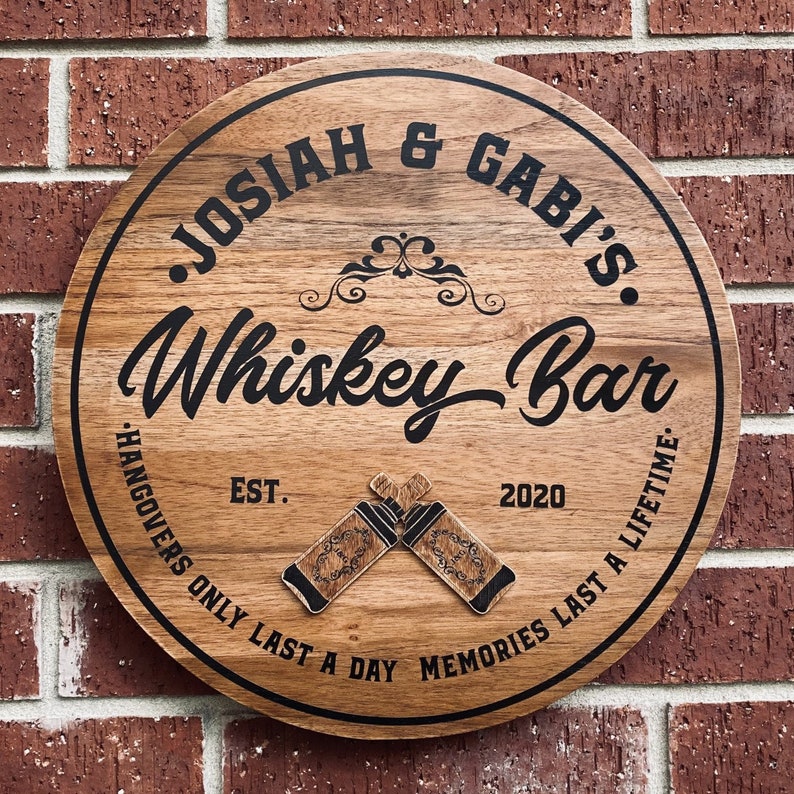 Personalized Bar Sign, Whiskey Bar Sign, Cocktail Sign, Wooden Bar Sign ...