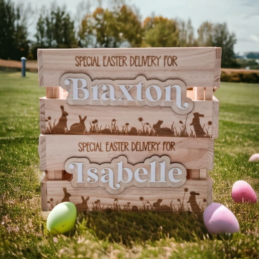 Easter Crate Easter Box Easter Personalised Crate - Etsy Australia