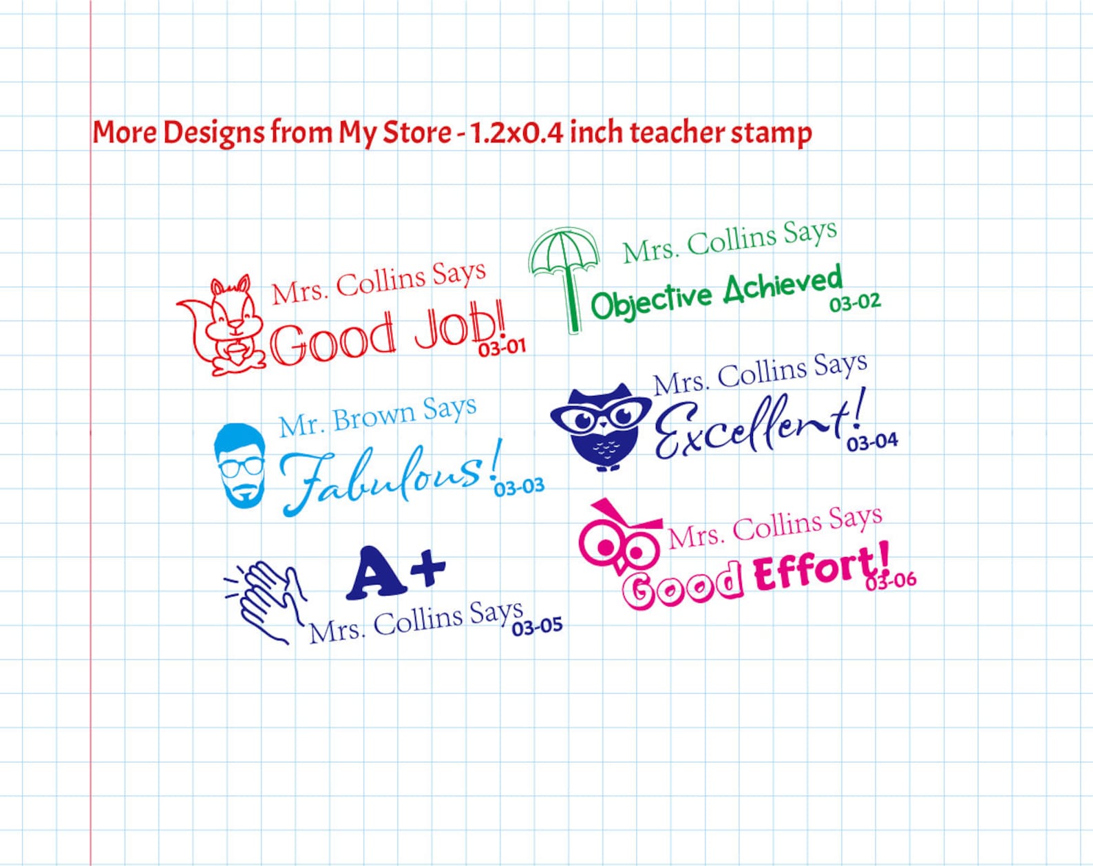 Custom Teacher Stamp Personalized Back to School Classroom Christmas ...