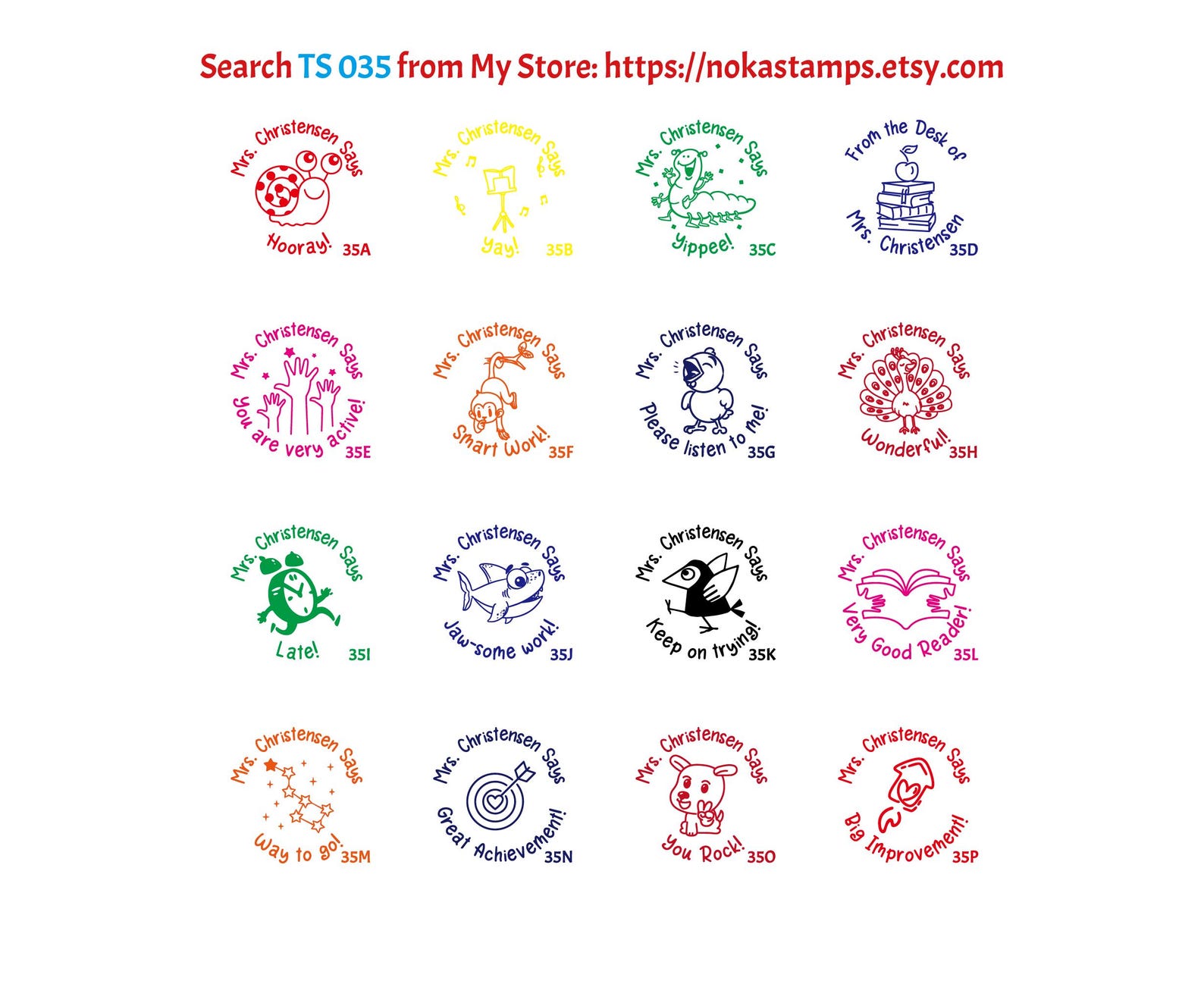 Custom Teacher Stamp Personalized Back to School Classroom Christmas ...