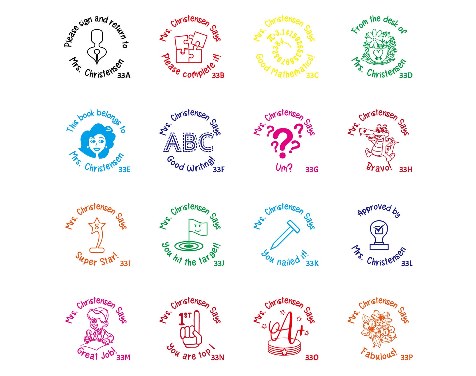 Teacher stamps personalized teacher stamps custom teacher | Etsy