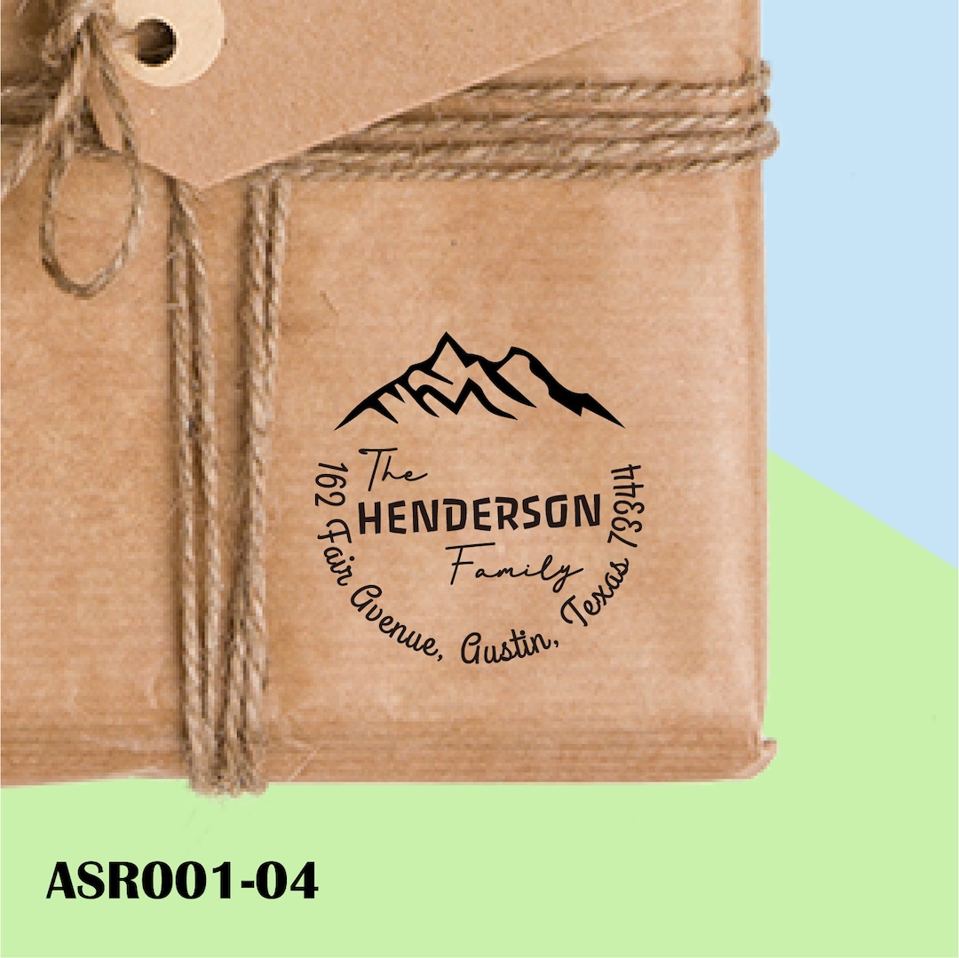 Family Address Stamps, Round Return Address Stamps, Housewarming Gifts ...