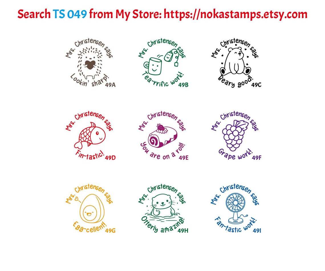 Custom Teacher Stamp Personalized Back to School Classroom Christmas ...