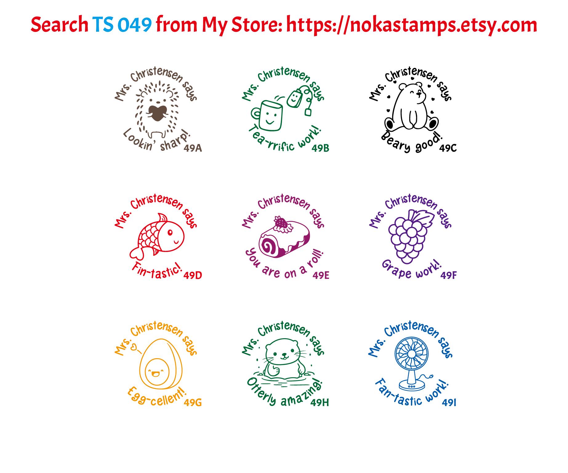 Custom Teacher Stamp Personalized Back to School Classroom Christmas ...