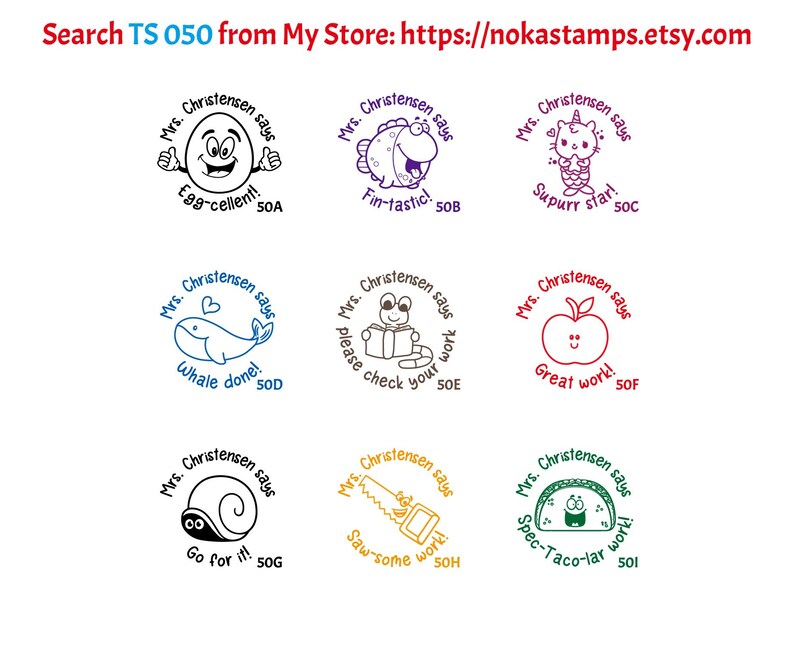 Custom Teacher Stamp Personalized Back to School Classroom Christmas ...