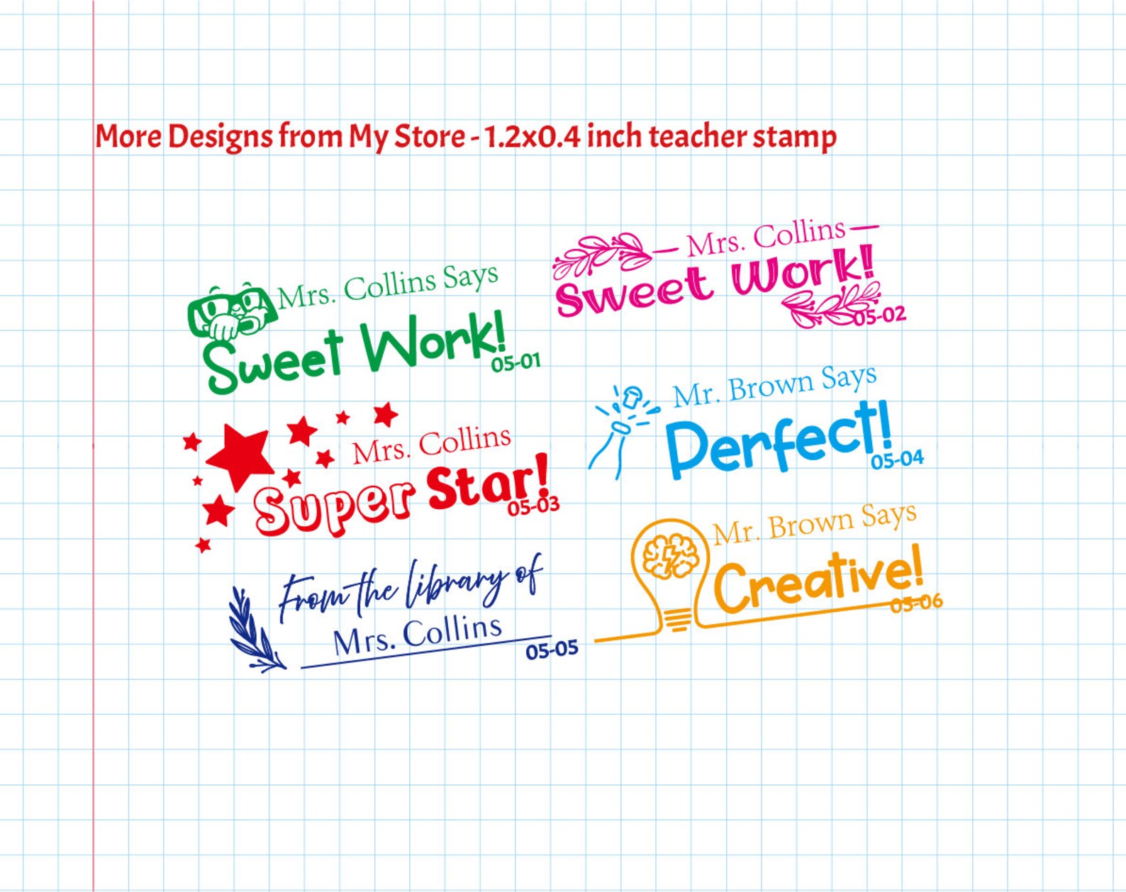 Teacher Stamps Personalized Teacher Stamps Custom Teacher - Etsy