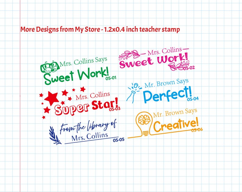 Teacher Stamps Personalized Teacher Stamps Custom Teacher - Etsy