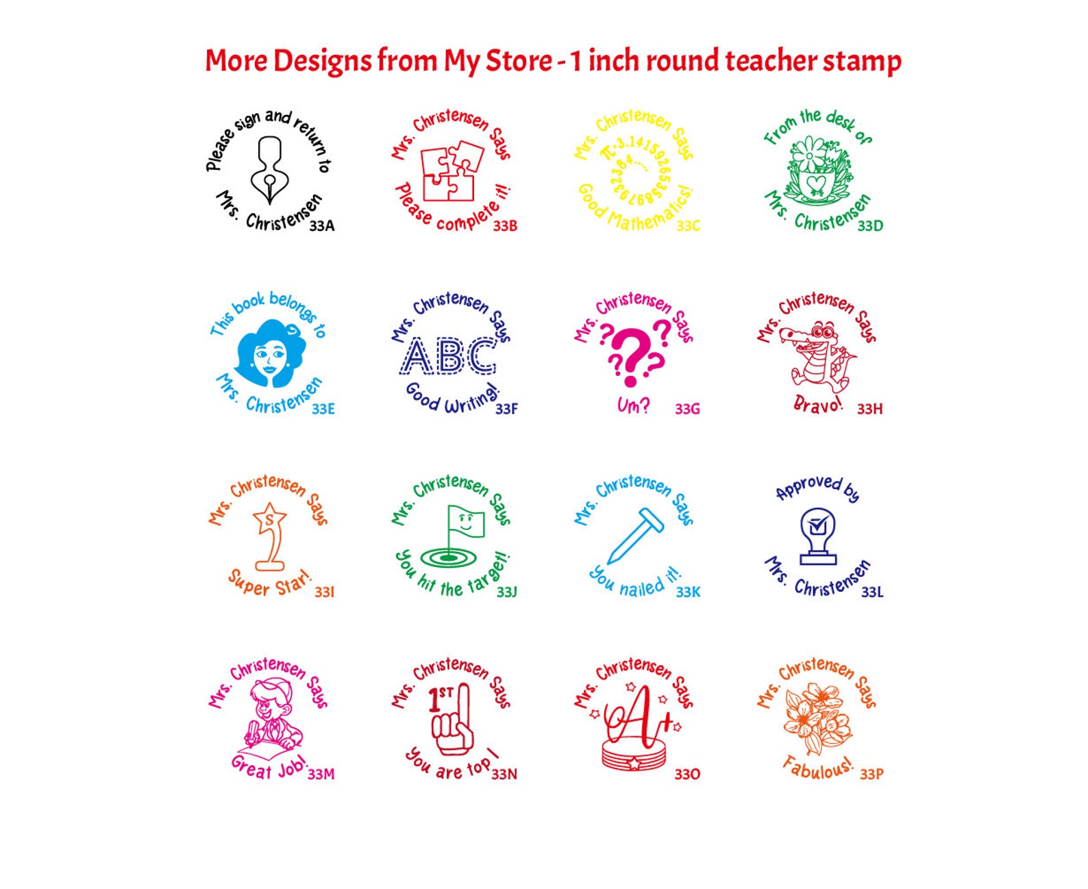 Teacher Stamps Personalized Teacher Stamps Custom Teacher - Etsy