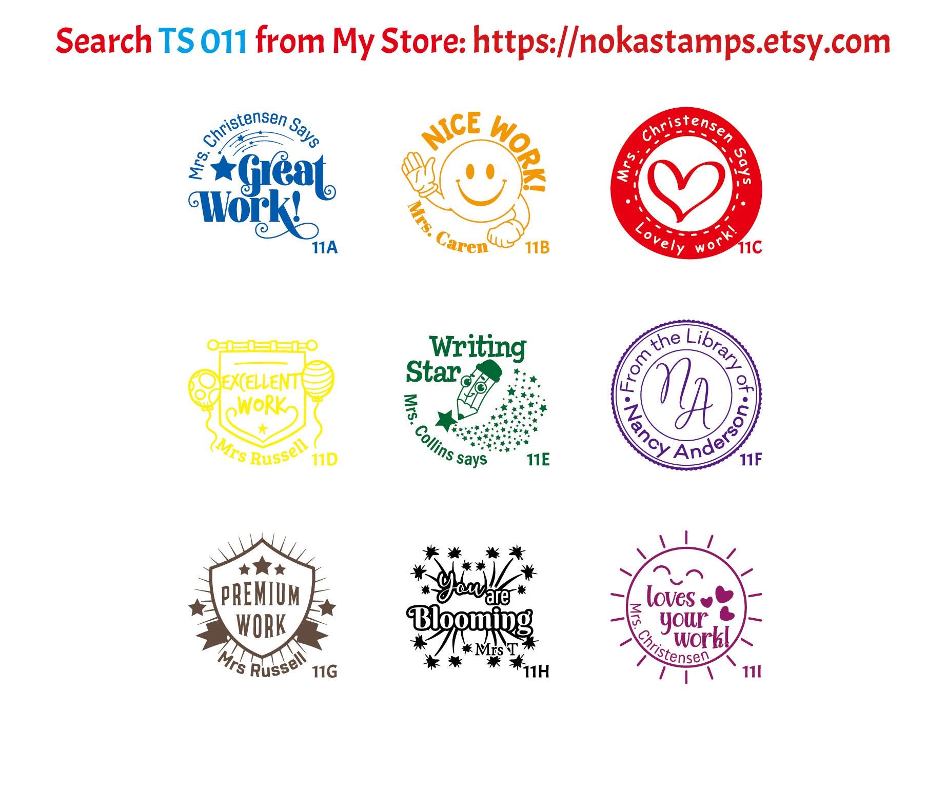 Custom Teacher Stamp Personalized Back to School Classroom Christmas ...