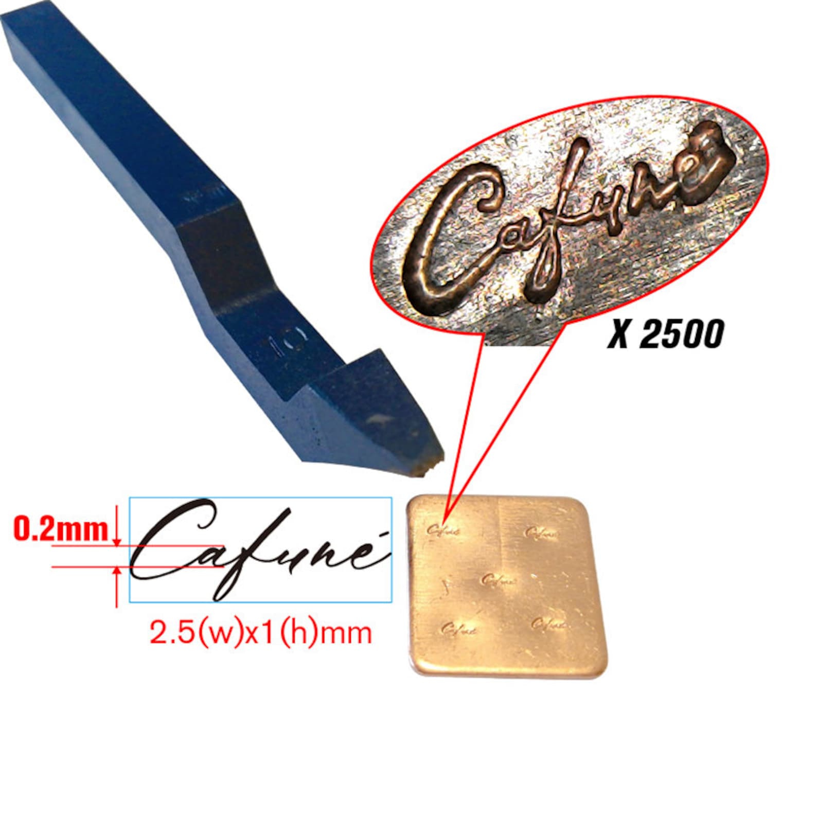 Custom Bent Ring Stamp: Personalized Jewelry Logo, Metal Imprint