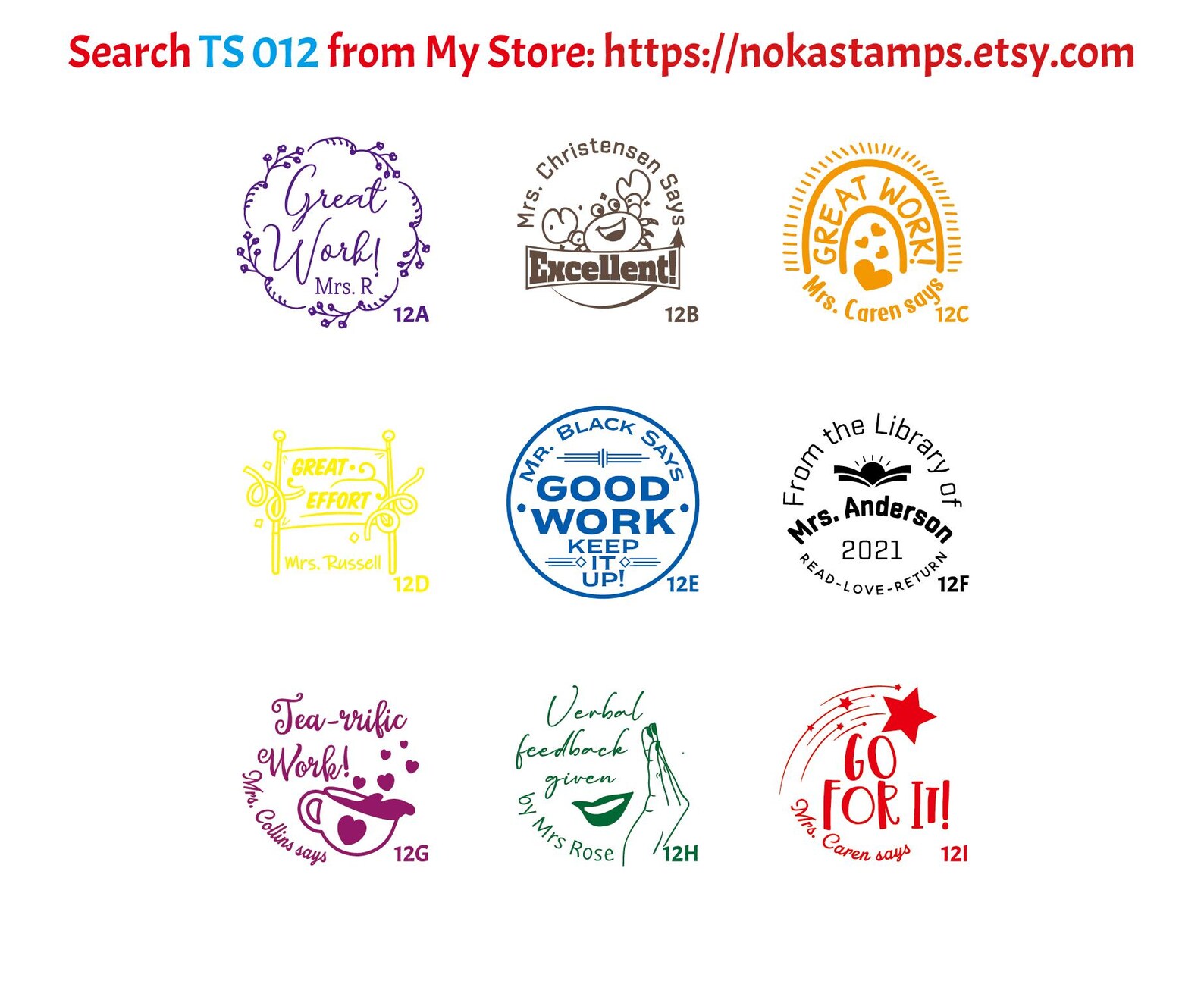 Custom Teacher Stamp Personalized Back to School Classroom Christmas ...