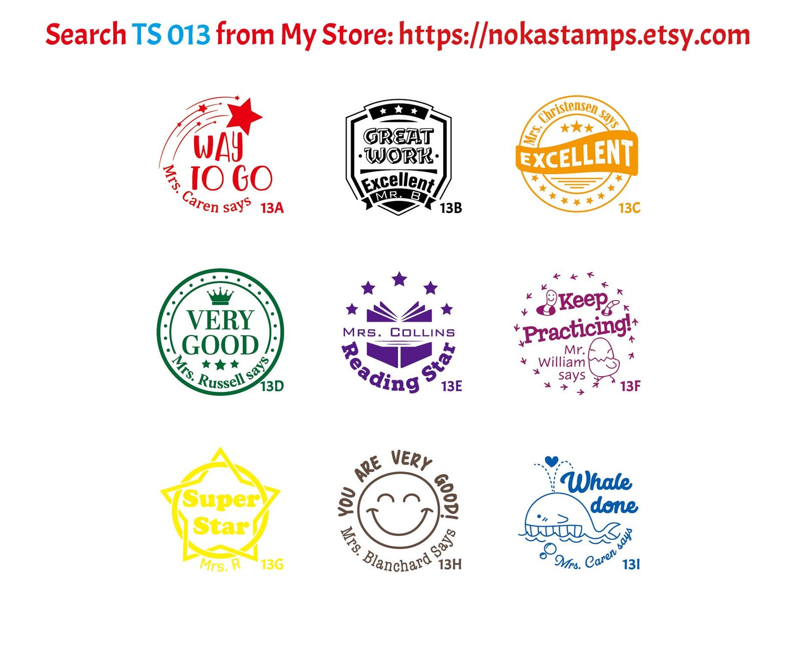 Custom Teacher Stamp Personalized Back to School Classroom Christmas ...