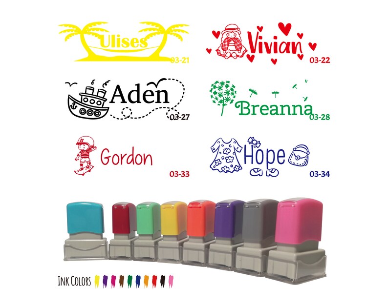 Custom Kids Name Stamp: Personalized Fabric Stamp for Uniforms KS003 - Etsy