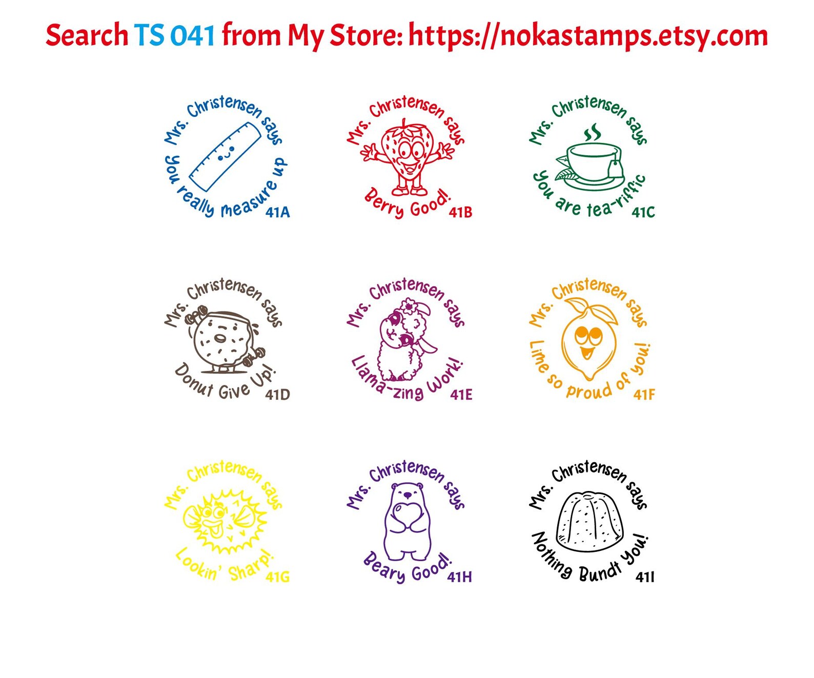 Custom Teacher Stamp Personalized Back to School Classroom Christmas ...