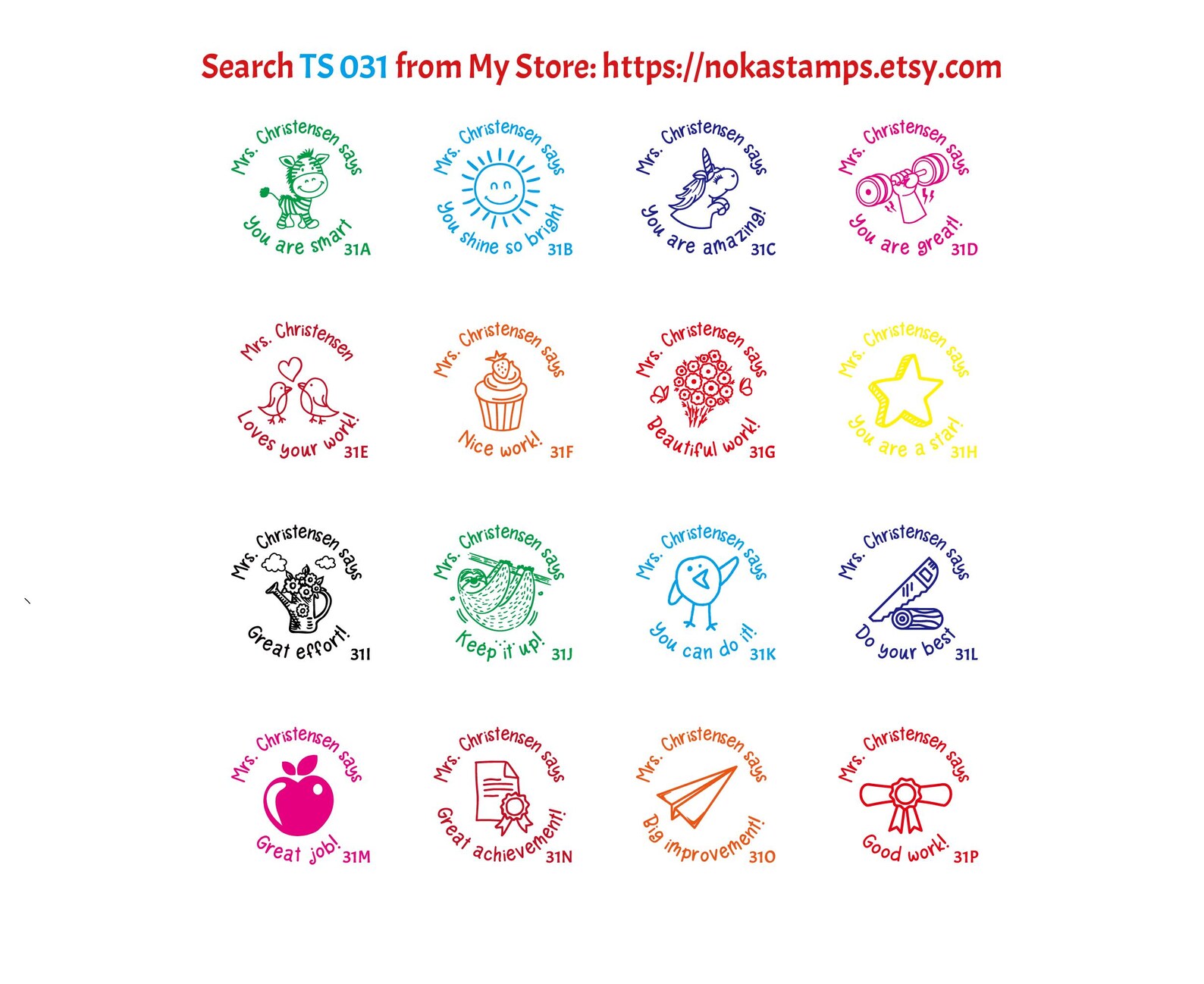 Custom Teacher Stamp Personalized Back to School Classroom Christmas ...