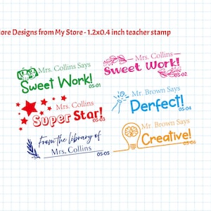 Custom Teacher Stamp Personalized Back to School Classroom Christmas ...