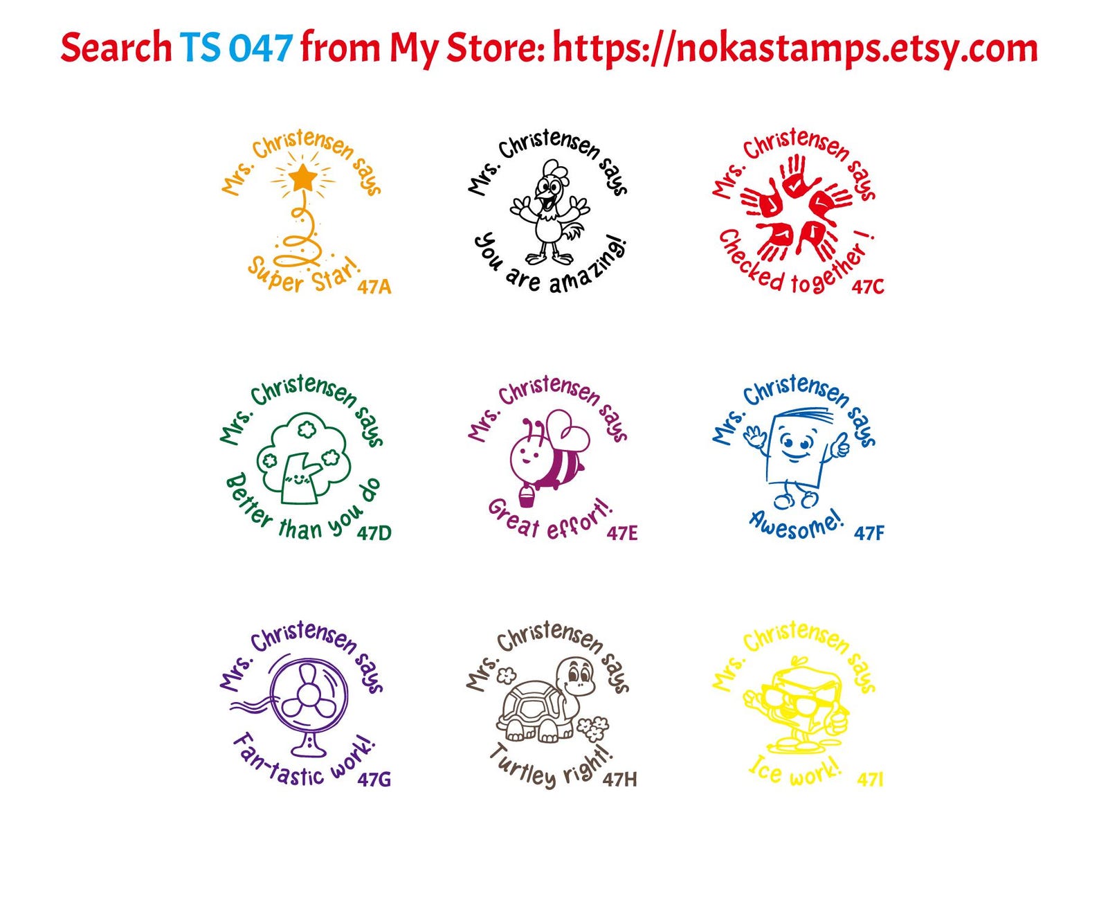 Custom Teacher Stamp Personalized Back to School Classroom Christmas ...