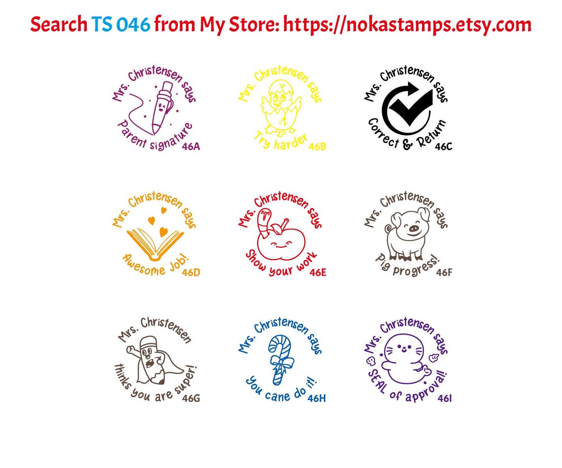 Custom Teacher Stamp Personalized Back to School Classroom Christmas ...