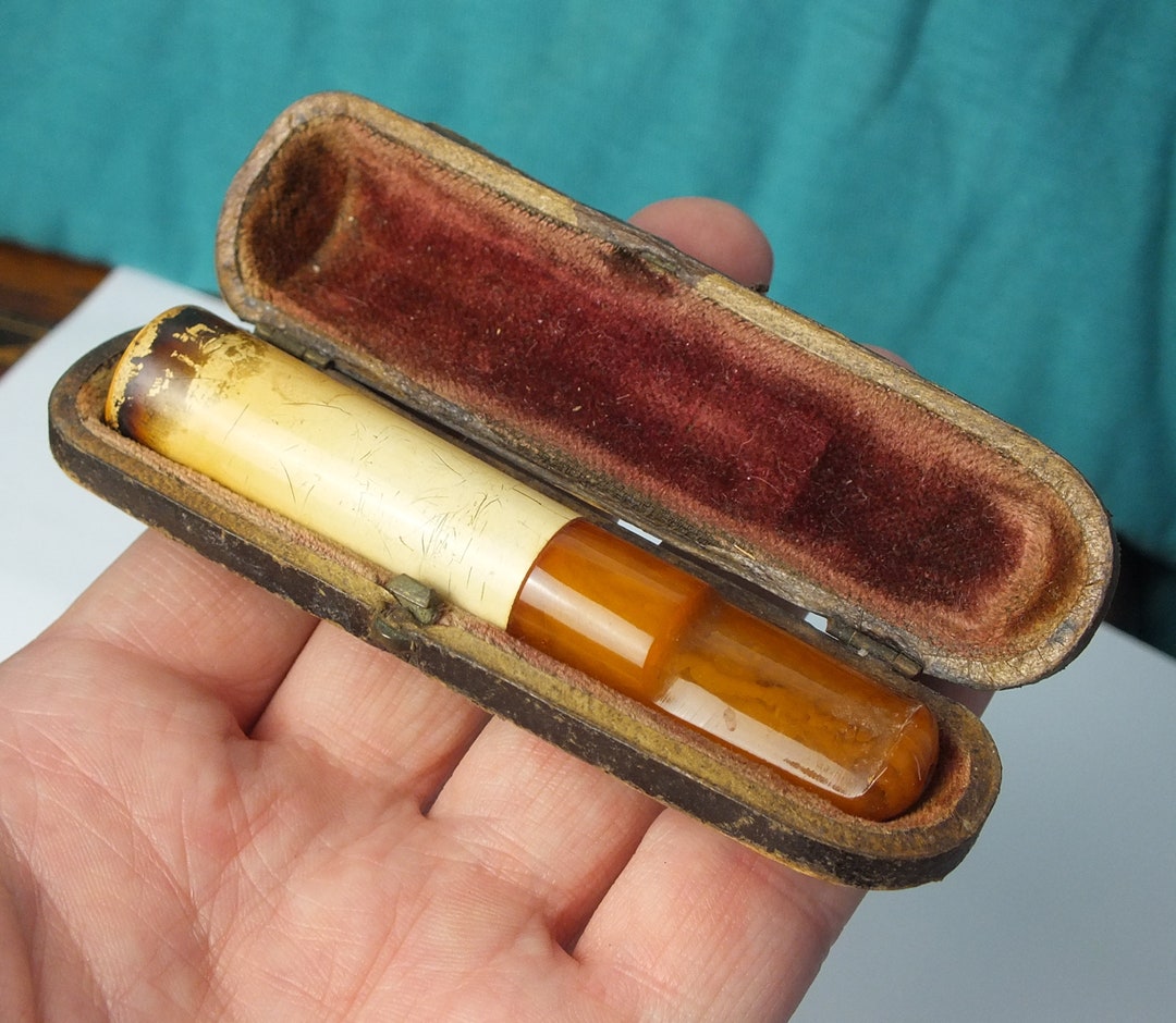 Antique Large Meerschaum and Amber Cigarette / Cheroot / Cigar - Etsy