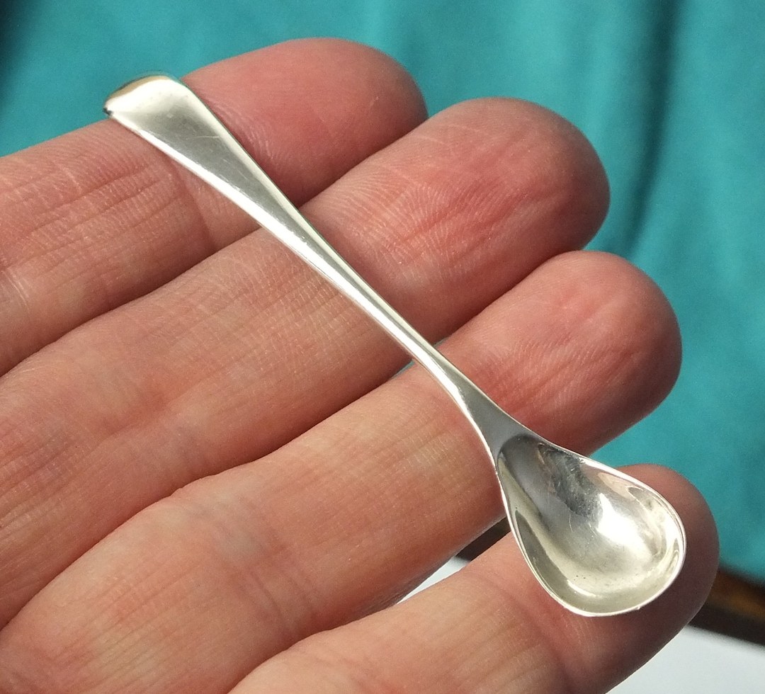 Solid Silver Elongated Bowl Condiment / Mustard Spoon - Etsy