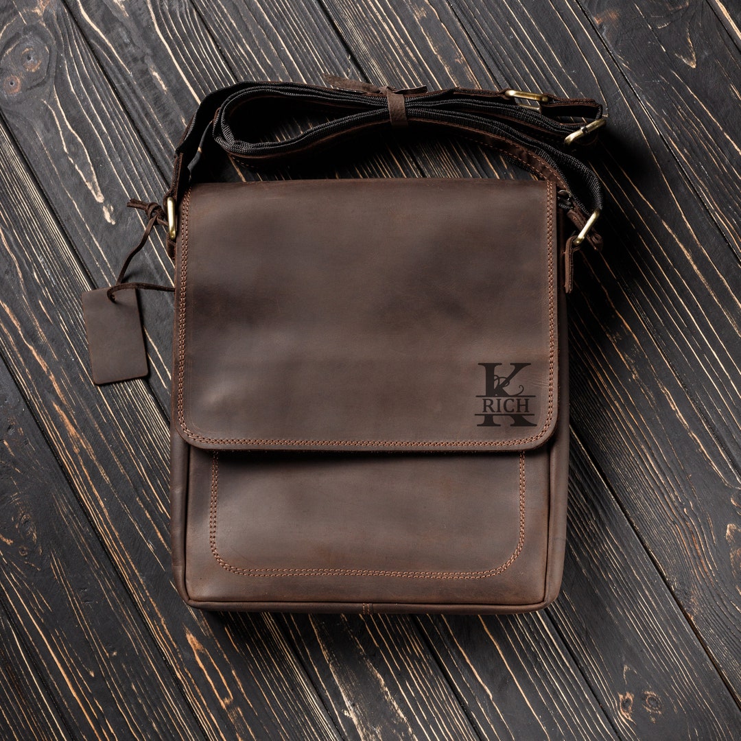 Man Crossbody Bag, Handmade Leather Shoulder Bag, Man's Messenger Bag ...