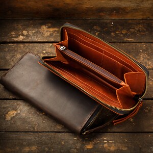 Cat Lovers Gift, Leather Travel Wallet With Cat Engraved, Handmade Zip ...