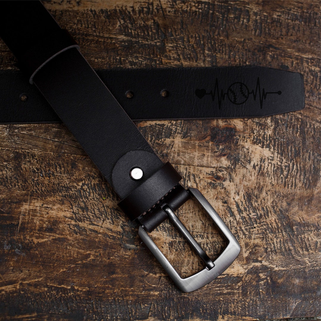 Leather Mens Belt With Personalized Engraving, Handmade Wide Belt With ...