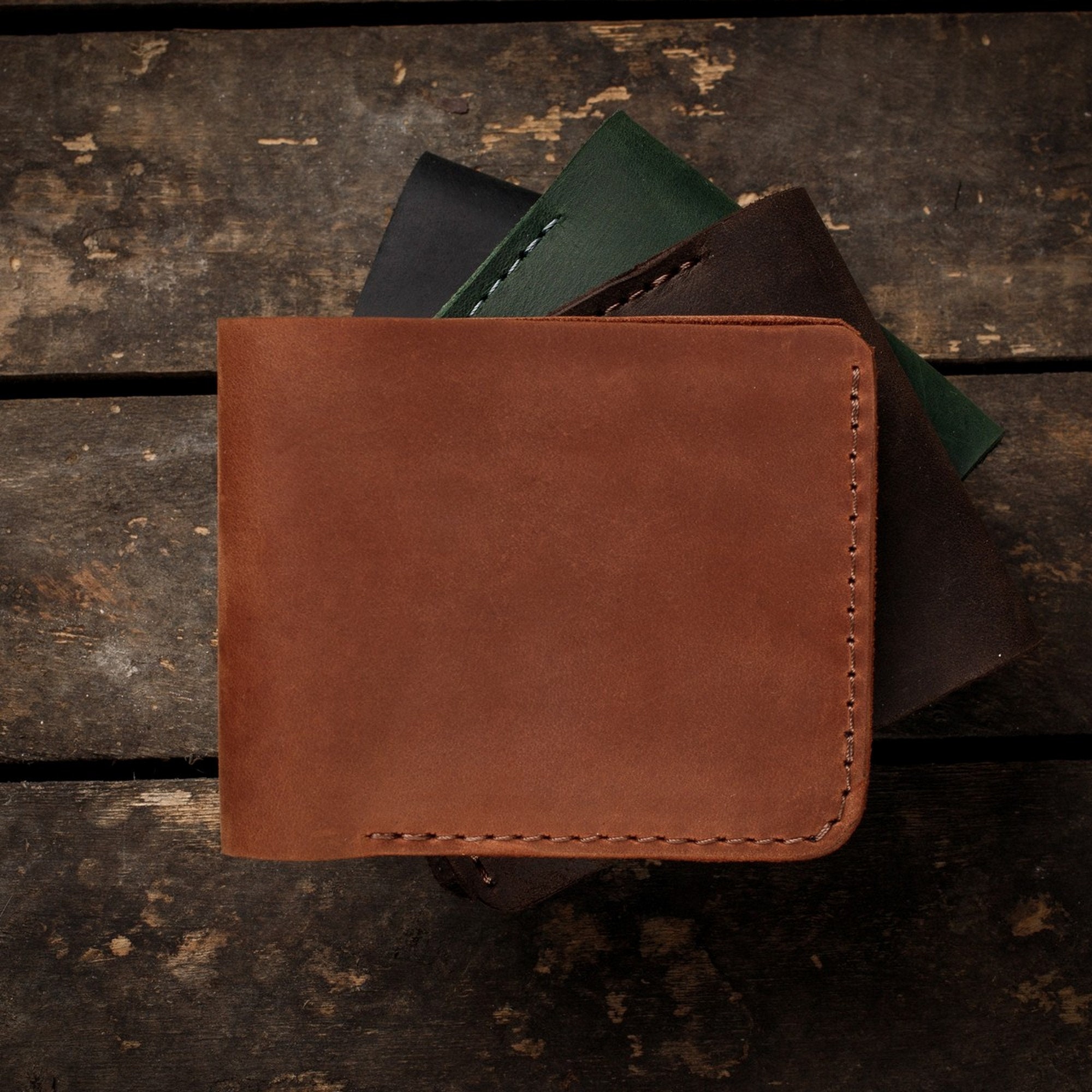 Dog Engraved Leather Bifold Wallet, Custom Men Wallet, Personalized ...
