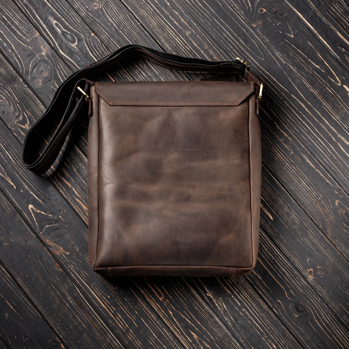 Men's Leather Laptop Bag Large Personalized Crossbody - Etsy