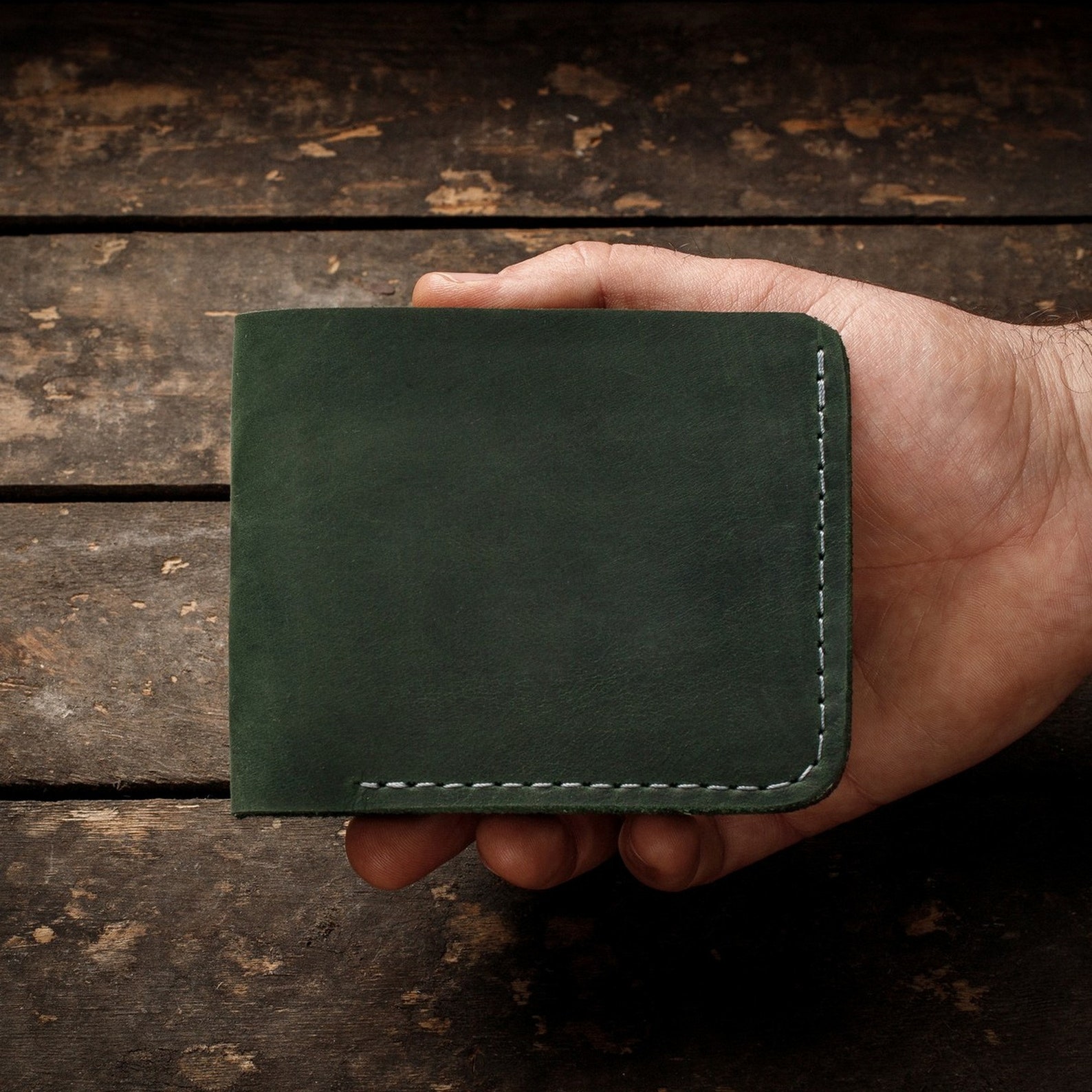Dog Engraved Leather Bifold Wallet, Custom Men Wallet, Personalized ...