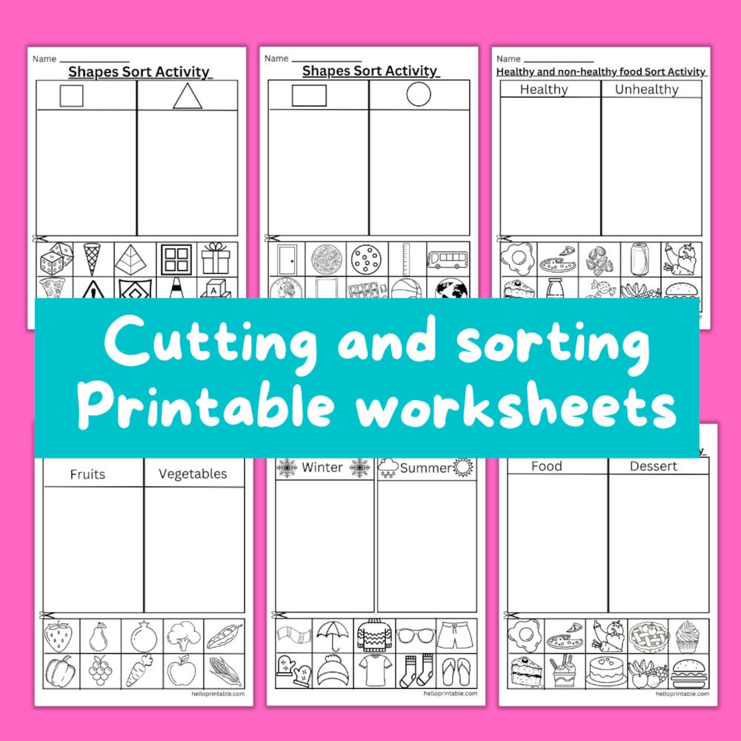 Sorting, Counting, Cut and Paste Activity for Preschool and ...