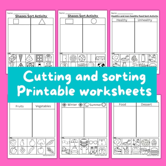 Sorting Counting Cut and Paste Activity for Preschool and - Etsy