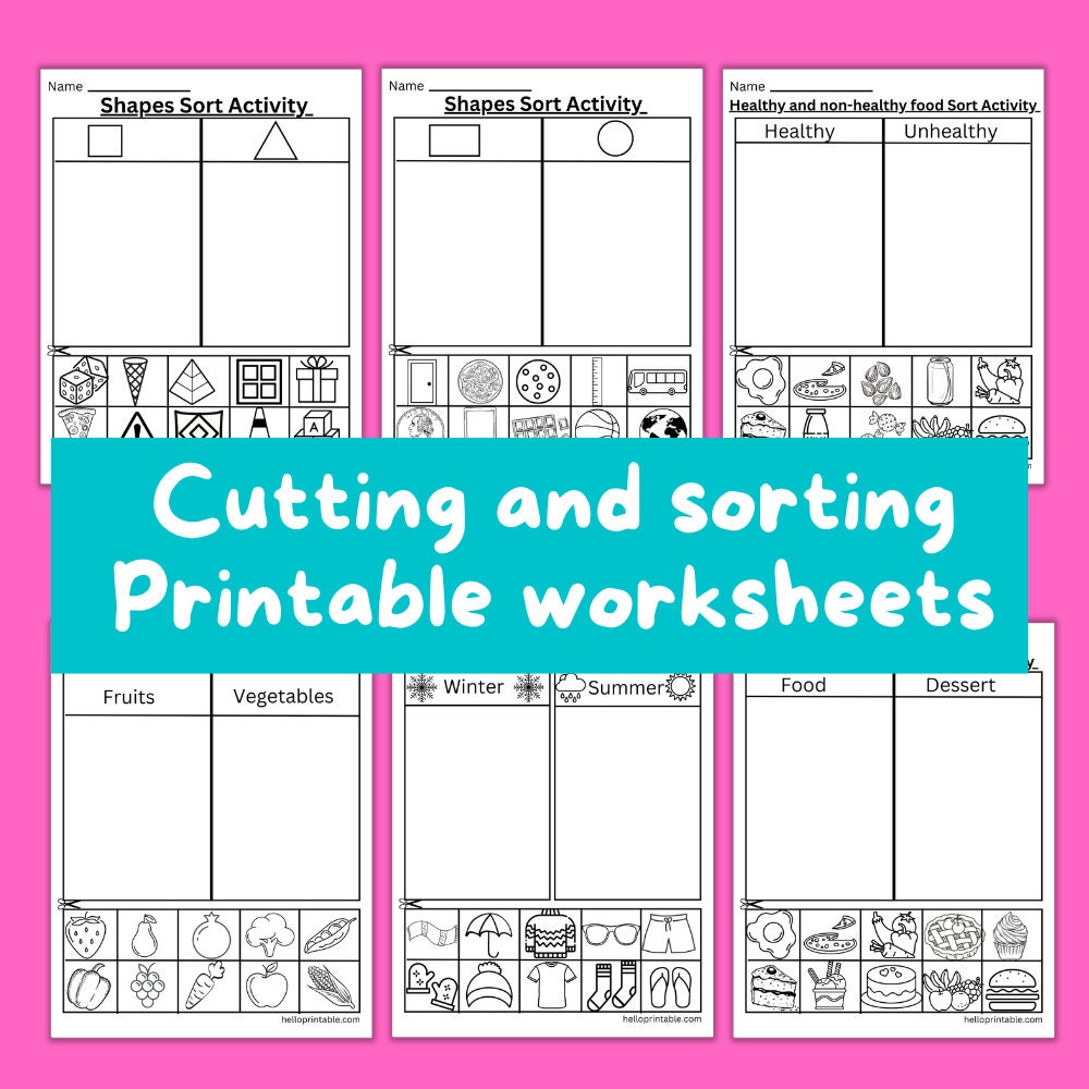 Sorting, Counting, Cut and Paste Activity for Preschool and ...