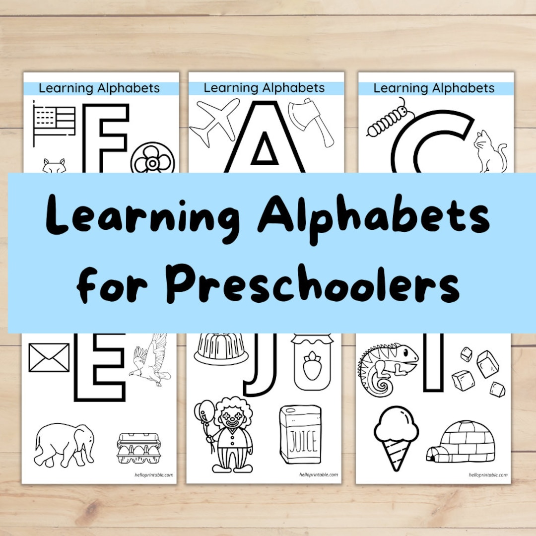 Learning Alphabets Coloring Pages With Images to Color - Toddlers and ...