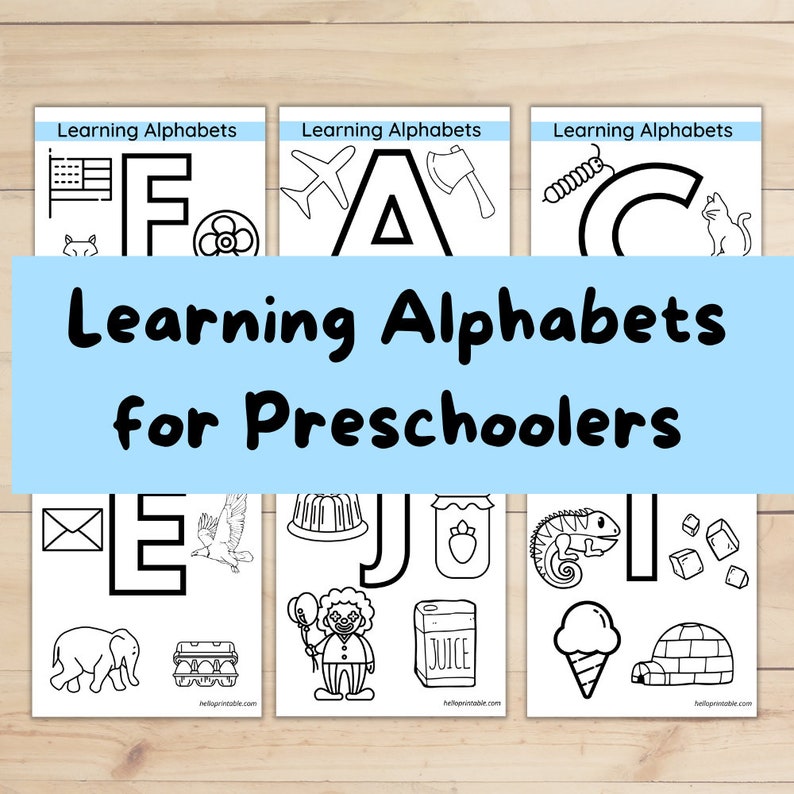 Learning Alphabets Coloring Pages With Images to Color - Toddlers and ...