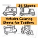 Printable Vehicles Coloring Pages for Toddlers | Coloring Sheets for ...