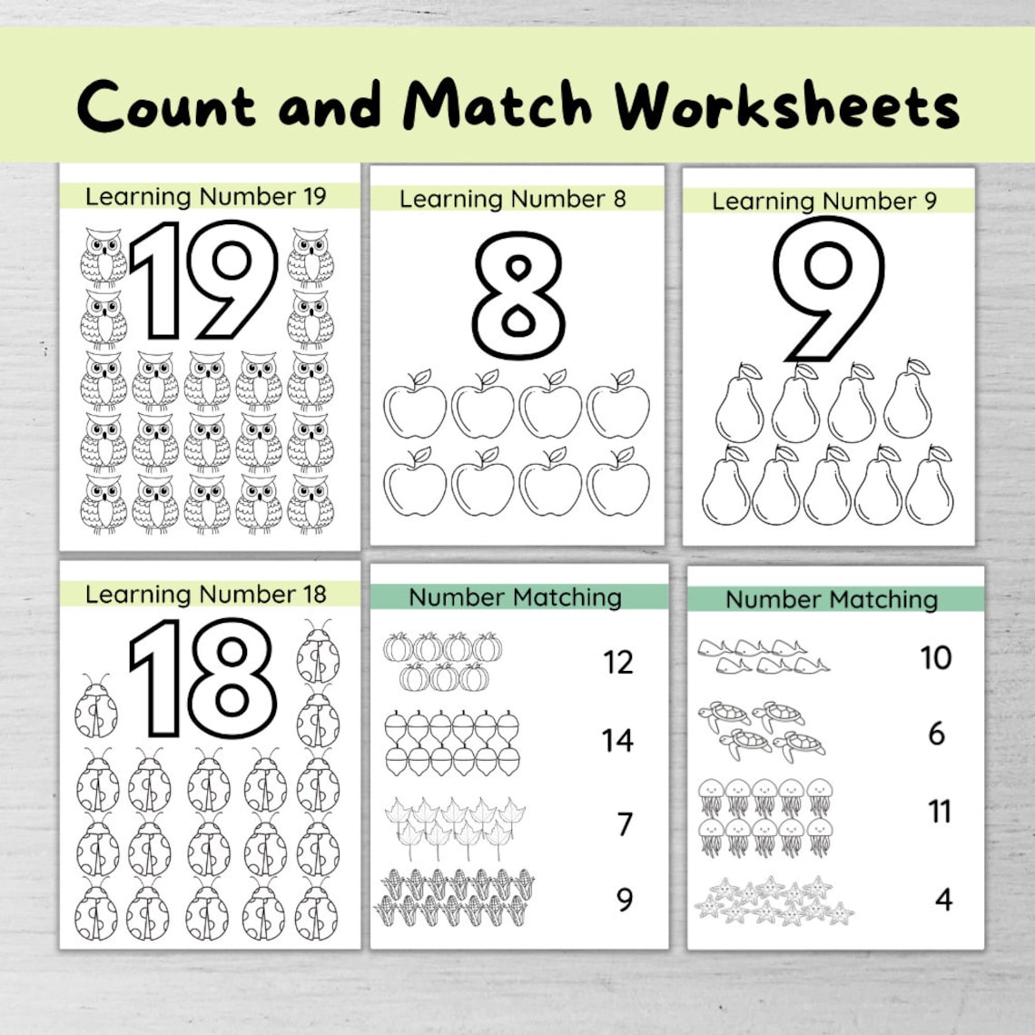 Numbers Coloring Worksheets for Preschool Kids, Toddlers - Count and ...