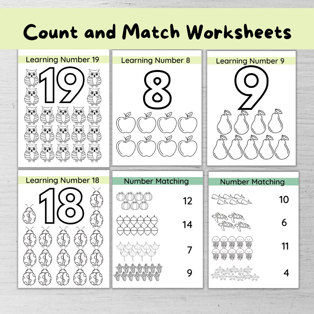 Numbers Coloring Worksheets for Preschool Kids, Toddlers - Count and ...