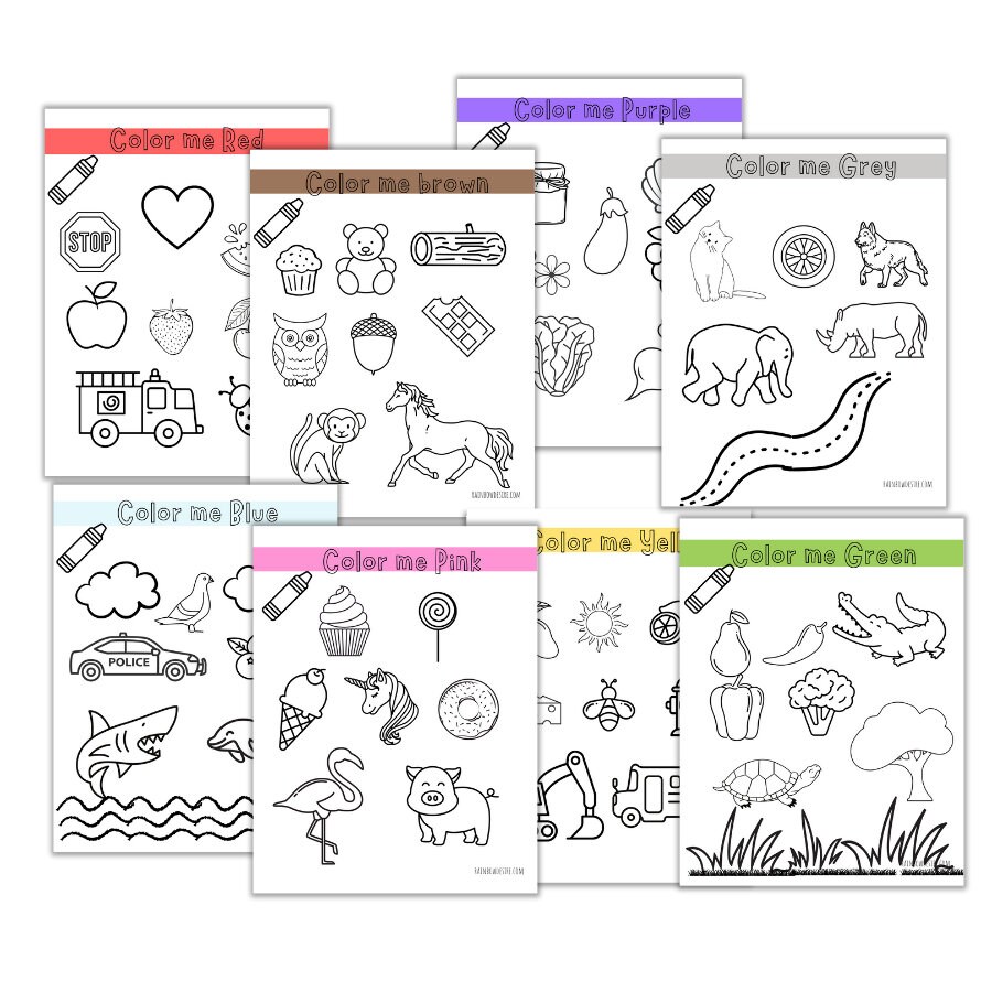 Printable Coloring Worksheets for Toddlers, Learning Colors, Toddlers ...