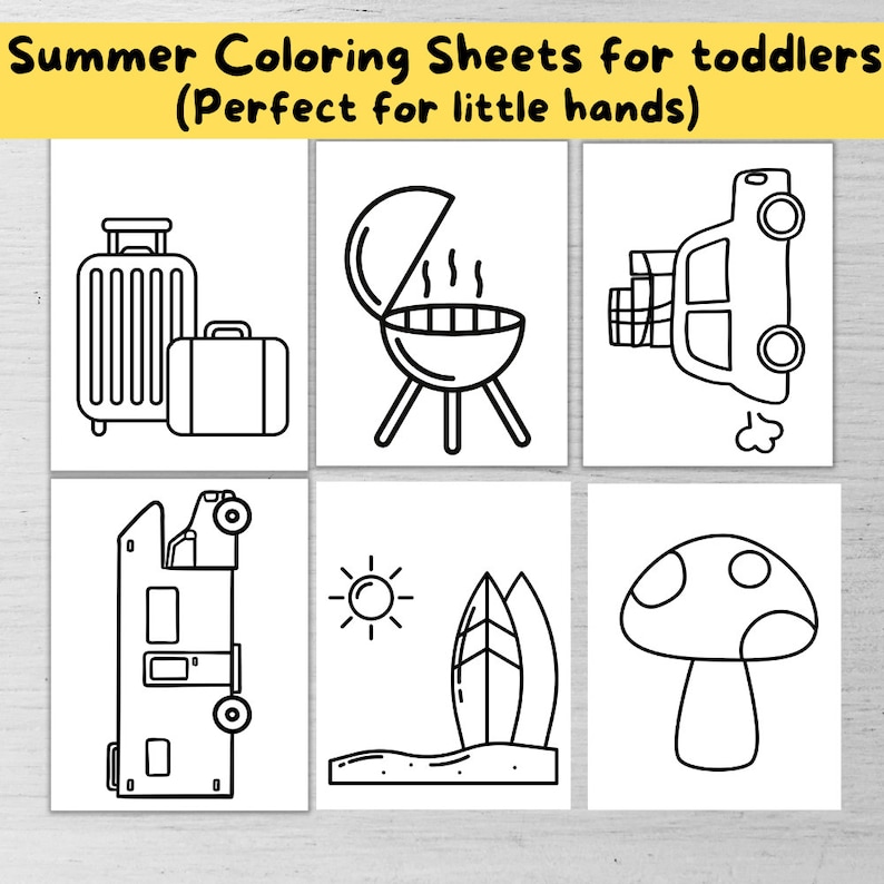 Summer Coloring Book for Toddlers - 42 Printable Coloring Sheets for ...