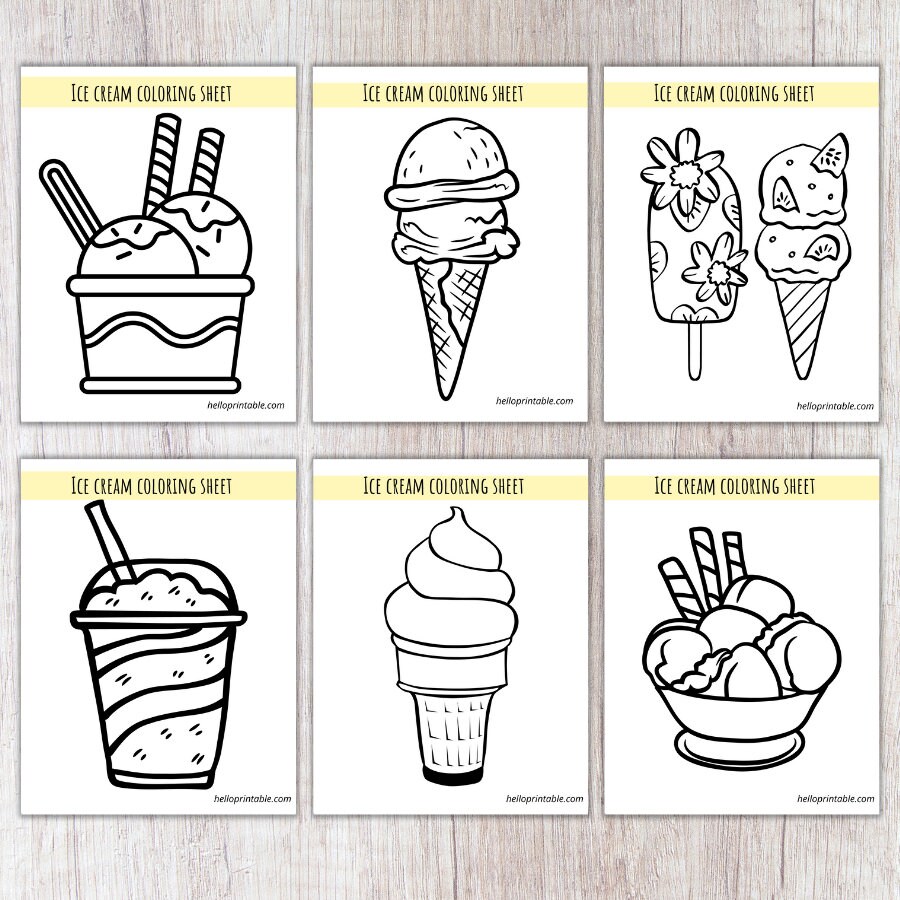 Ice Cream Coloring Bundle - Printable Coloring Pages for Toddlers ...