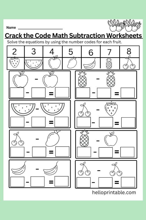 Crack-the-code Math Addition and Subtraction Worksheets for ...