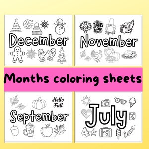 Months of the Year - 12 Printable Coloring Sheet for Teachers ...