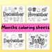 Months of the Year - 12 Printable Coloring Sheet for Teachers ...