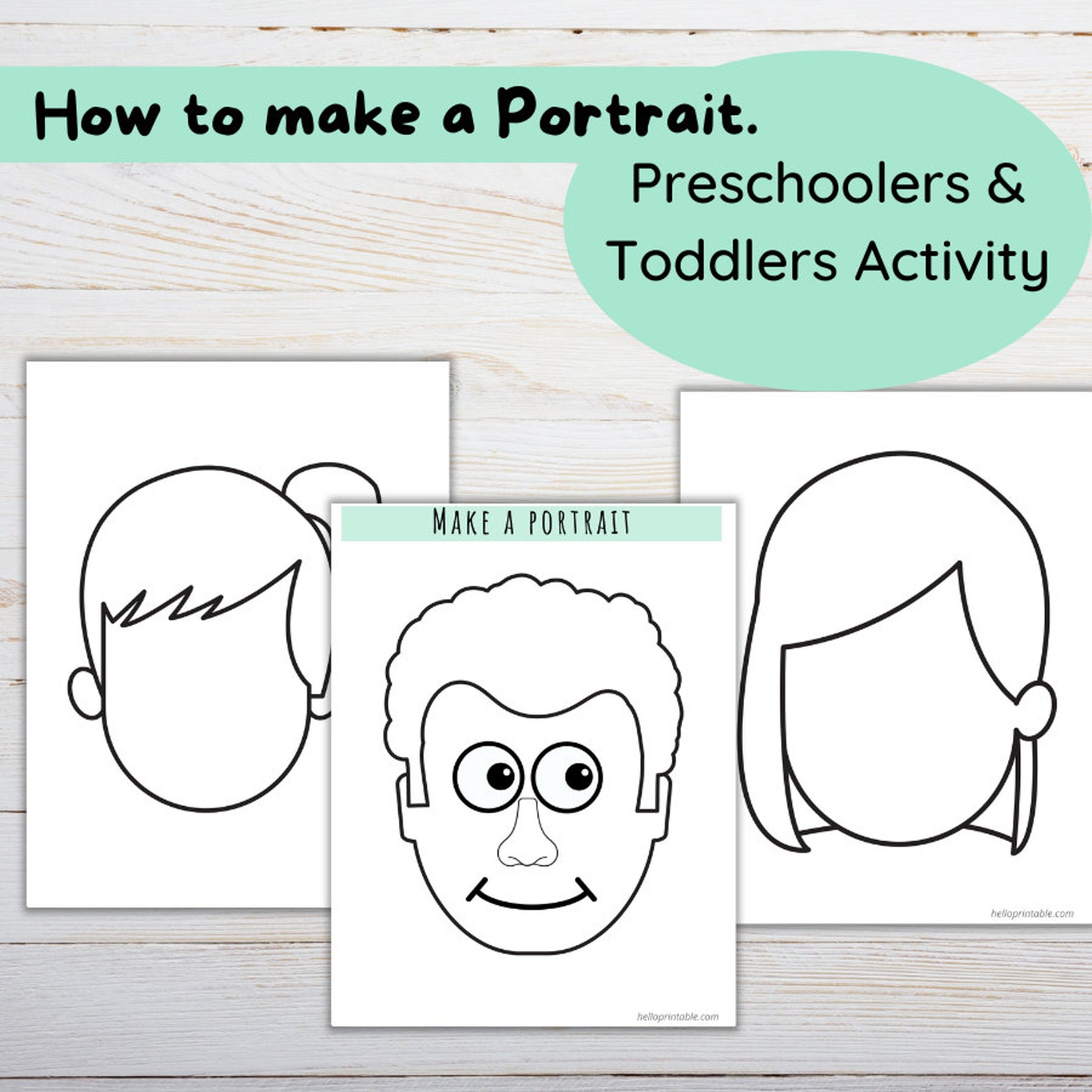 Make a Portrait - Learning Portraits for Preschool Activity - Kids ...