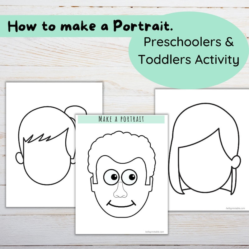 Cartoon Family Portrait Template - Etsy