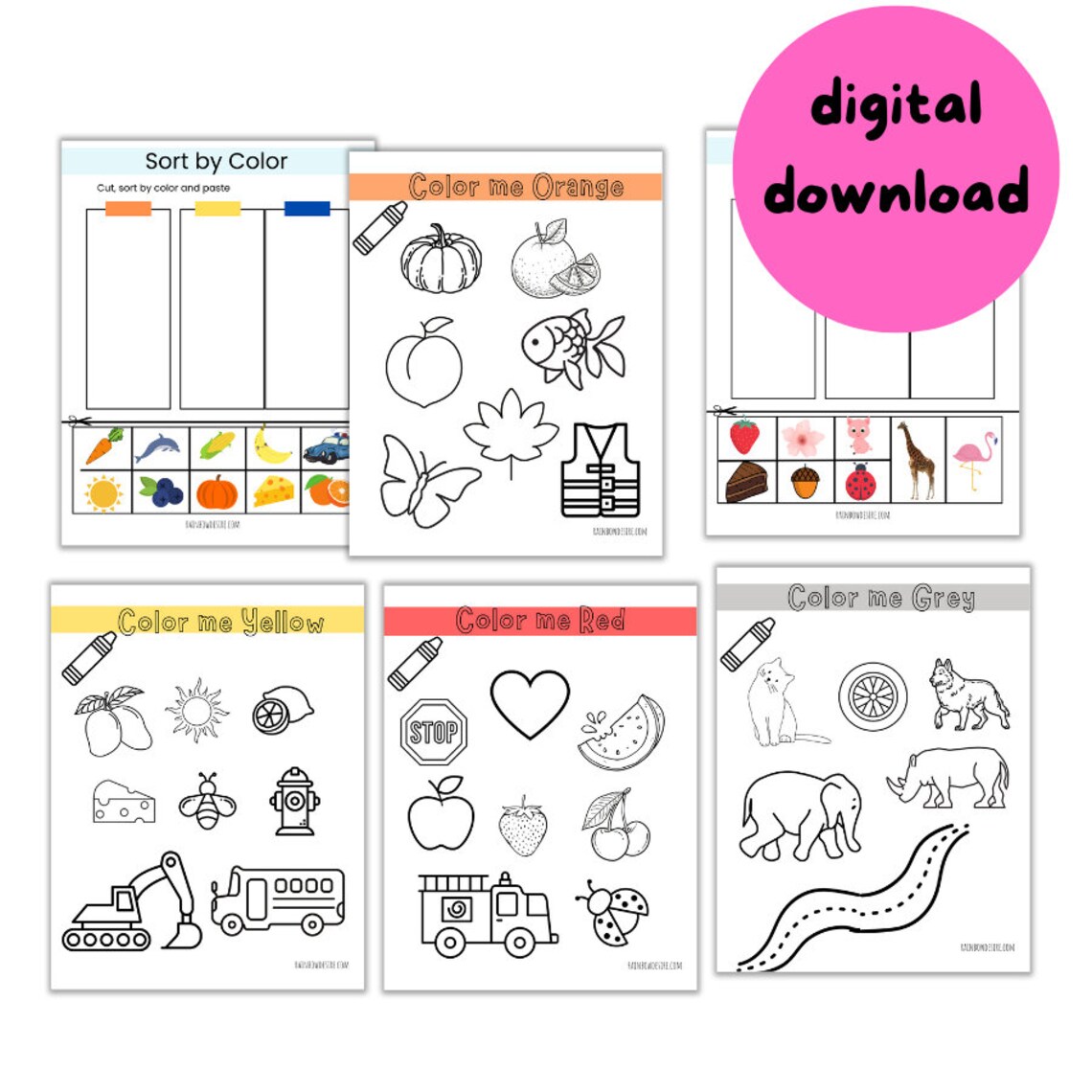 Printable Coloring Worksheets for Toddlers, Learning Colors, Toddlers ...