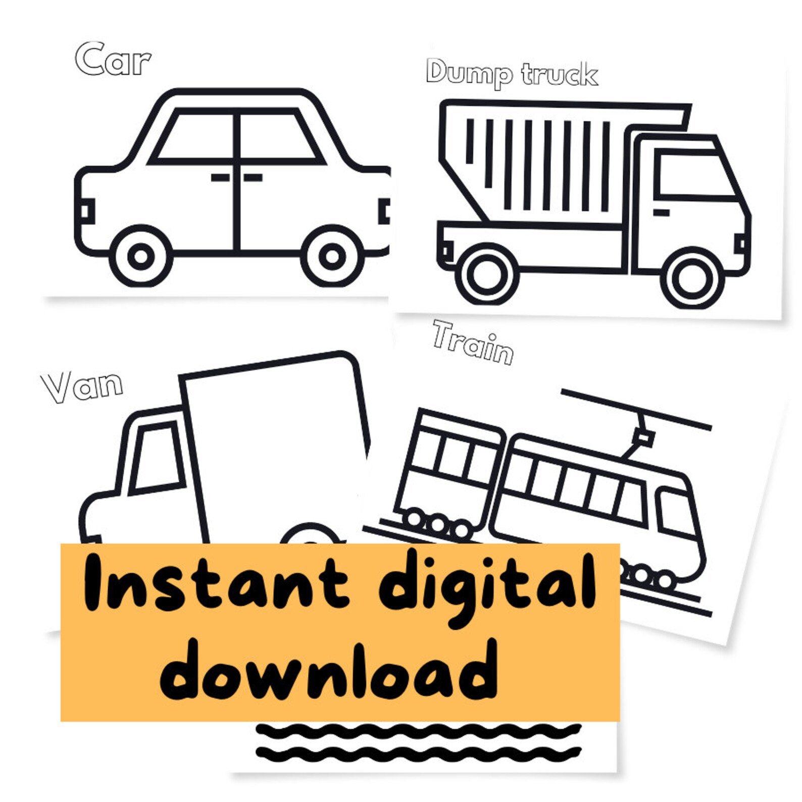 Printable Vehicles Coloring Pages for Toddlers | Coloring Sheets for ...
